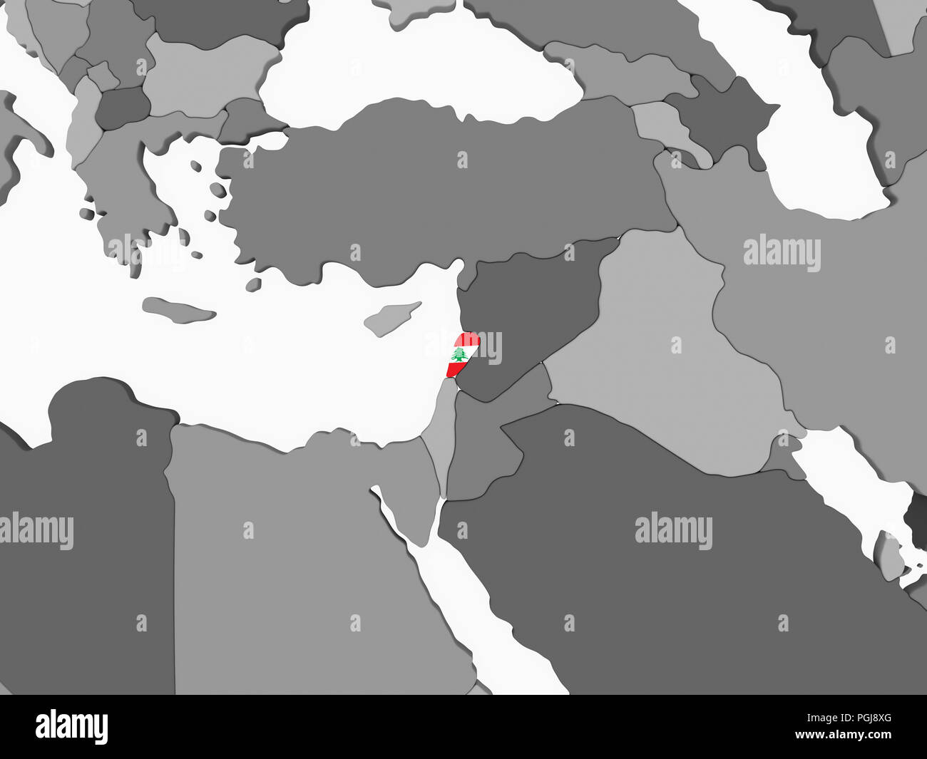 Lebanon map gray country hi-res stock photography and images - Alamy