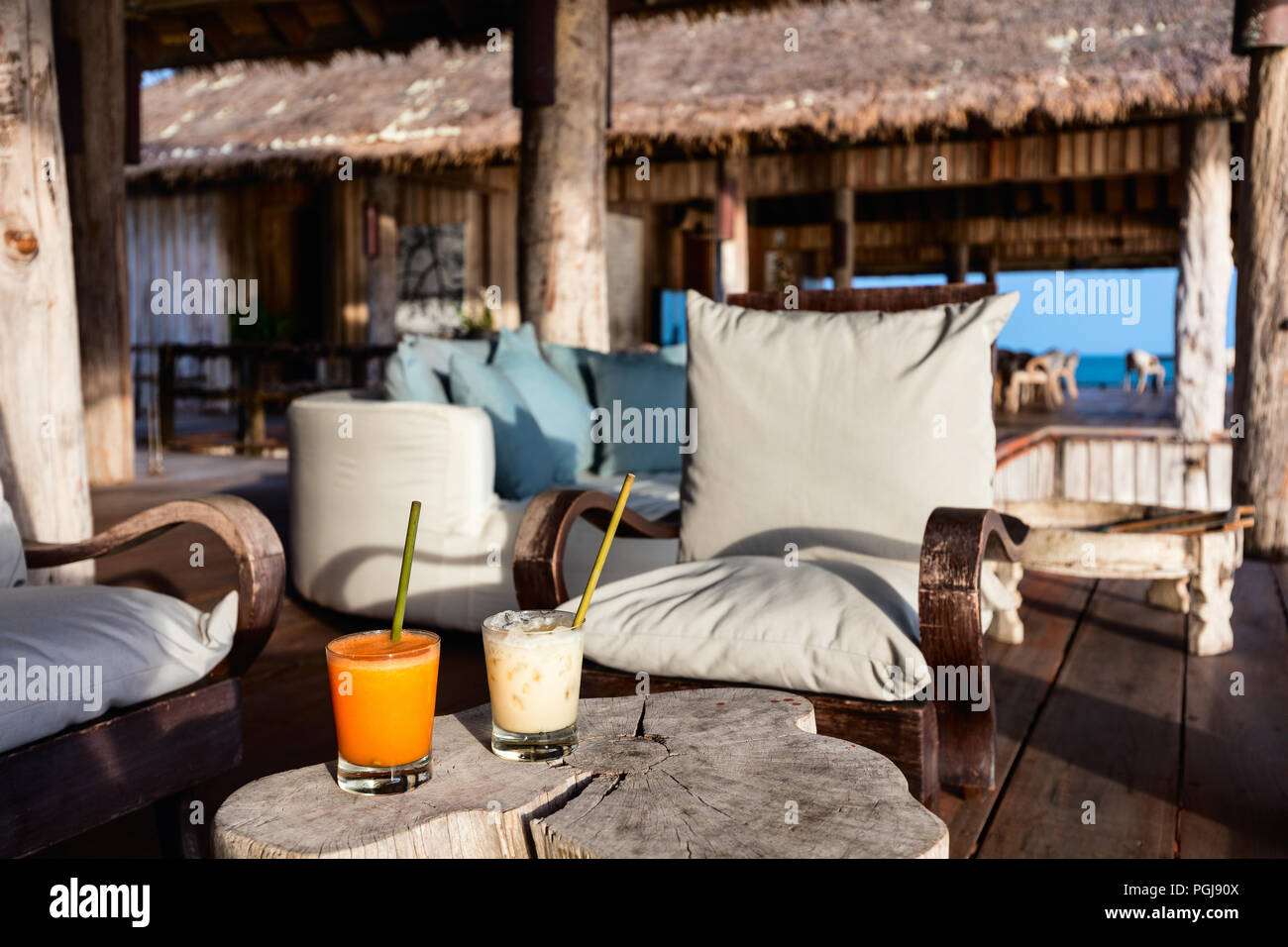 Beautiful lounge area in luxury resort Stock Photo - Alamy