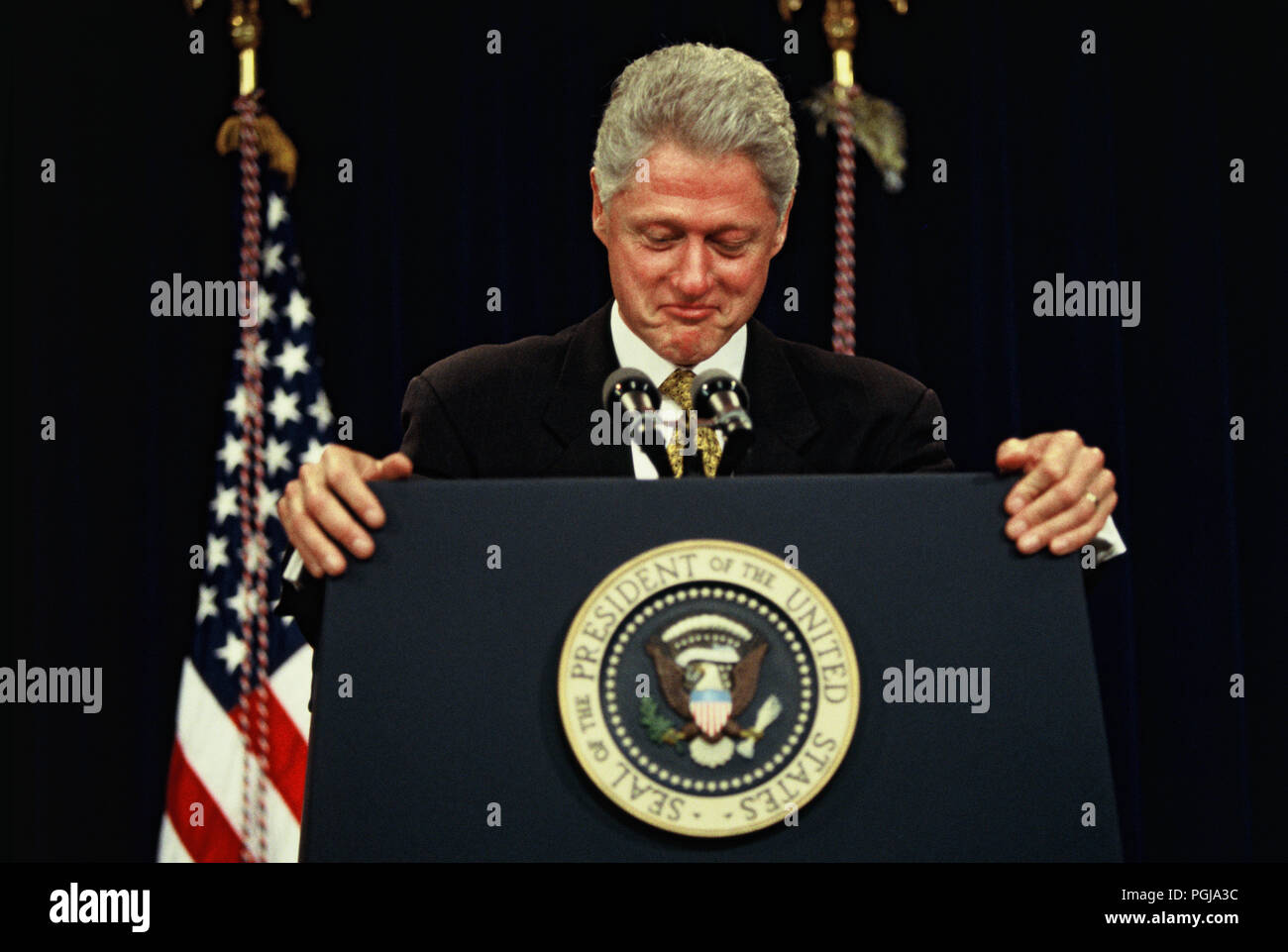 Washington, DC 1997/09/13 President Bill Clinton at a health care event ...