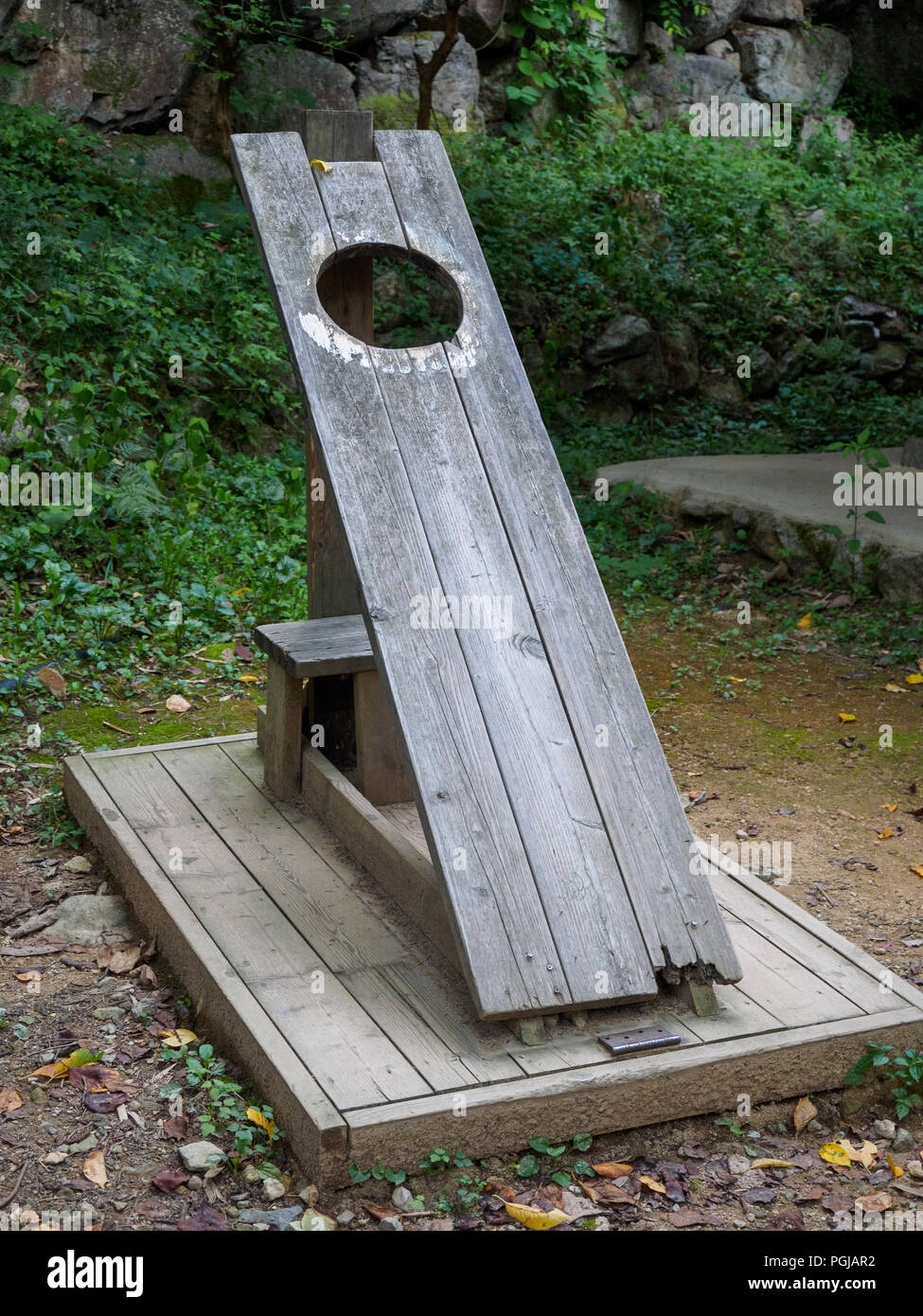 Old wooden pillory at folk museum in Korea Stock Photo - Alamy