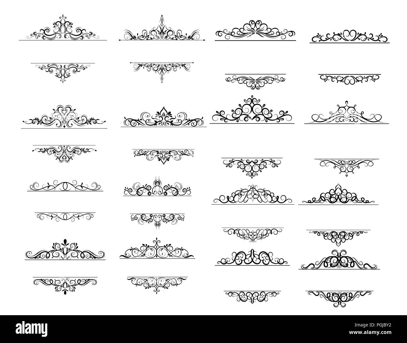 Vintage vector swirl frame set Stock Vector Image & Art - Alamy