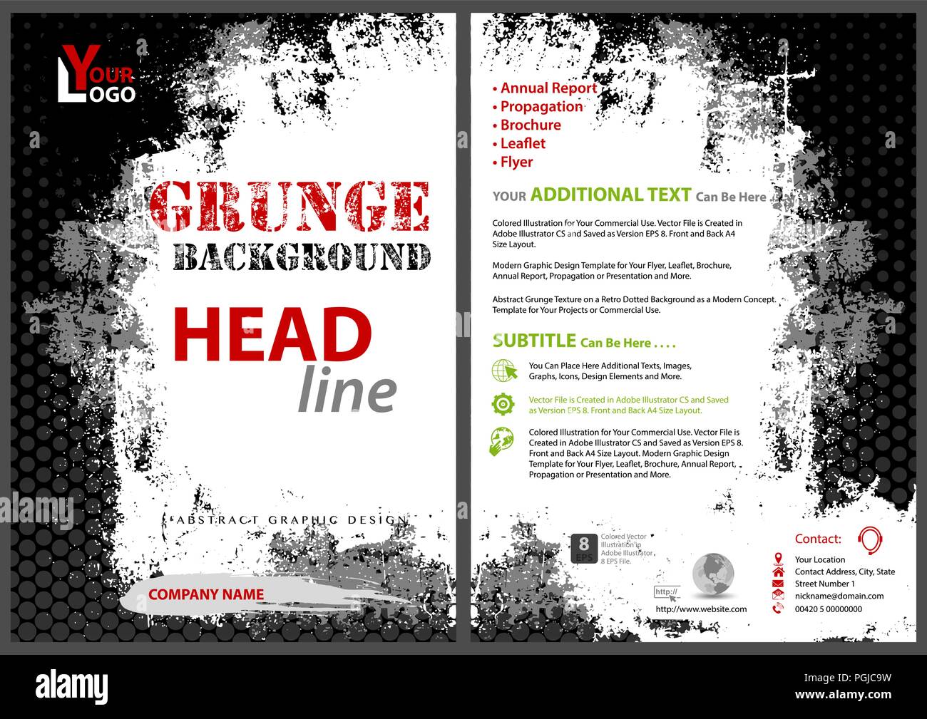 Modern Flyer Template with Grunge Background Stock Vector Image & Art ...