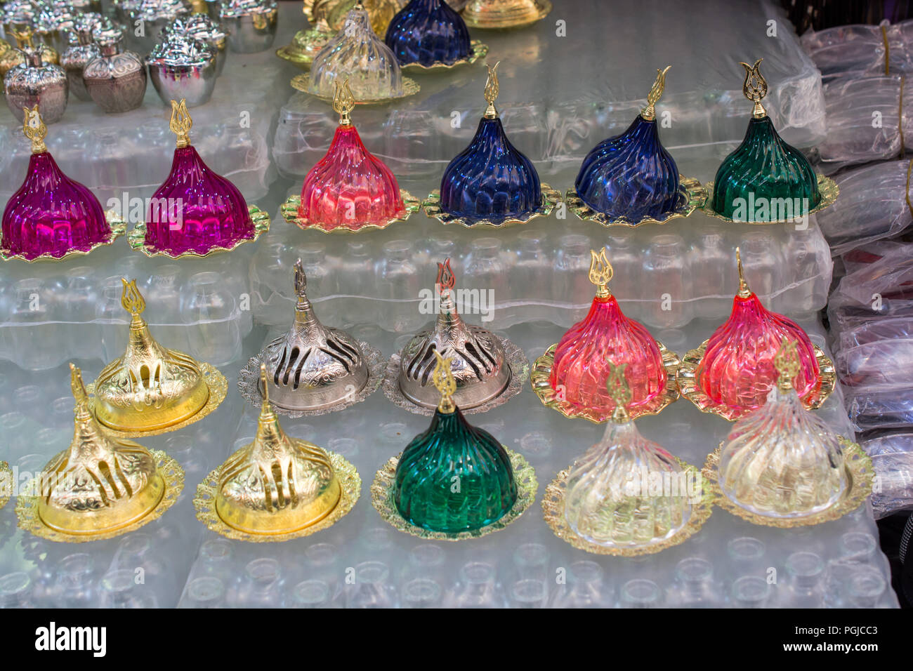 Taditional Turkish metal plates in the view Stock Photo - Alamy