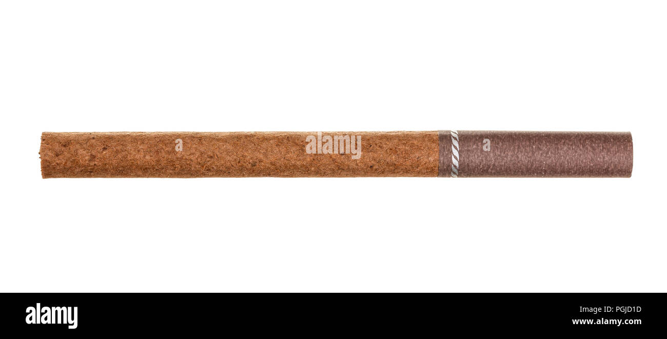 The brown cigarette isolated on a white background Stock Photo - Alamy