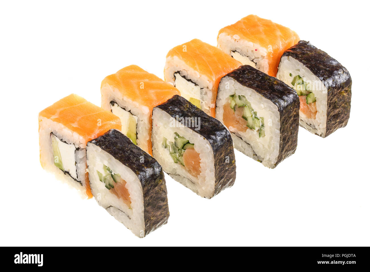 sushi roll isolated on white background without a shadow Stock Photo ...