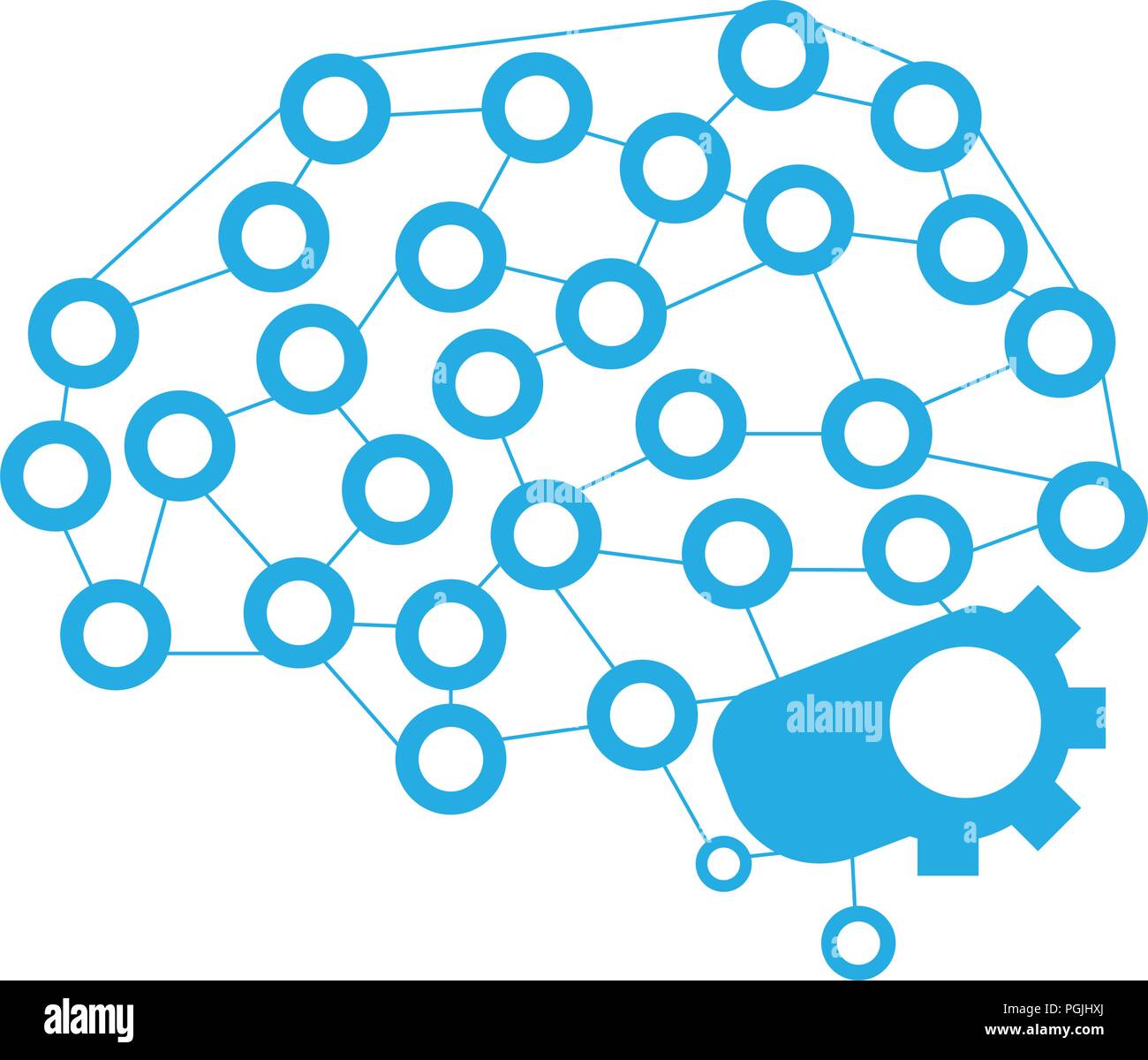 Isolated brain network icon. Artificial intelligence Stock Vector Image ...