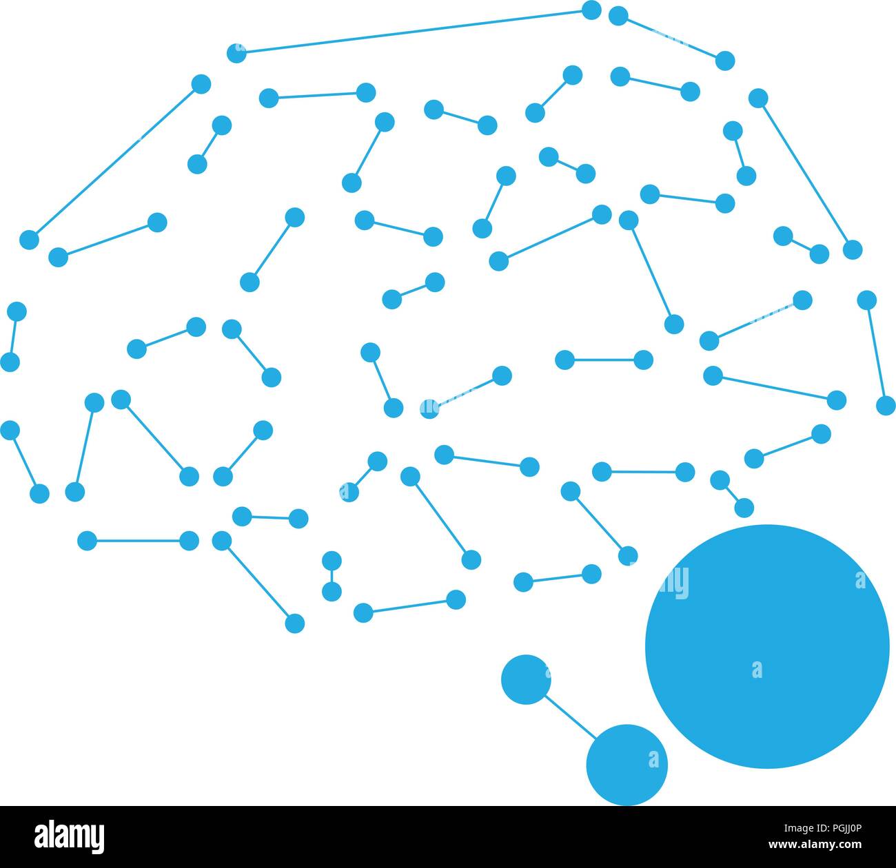 Isolated brain network icon. Artificial intelligence Stock Vector Image ...