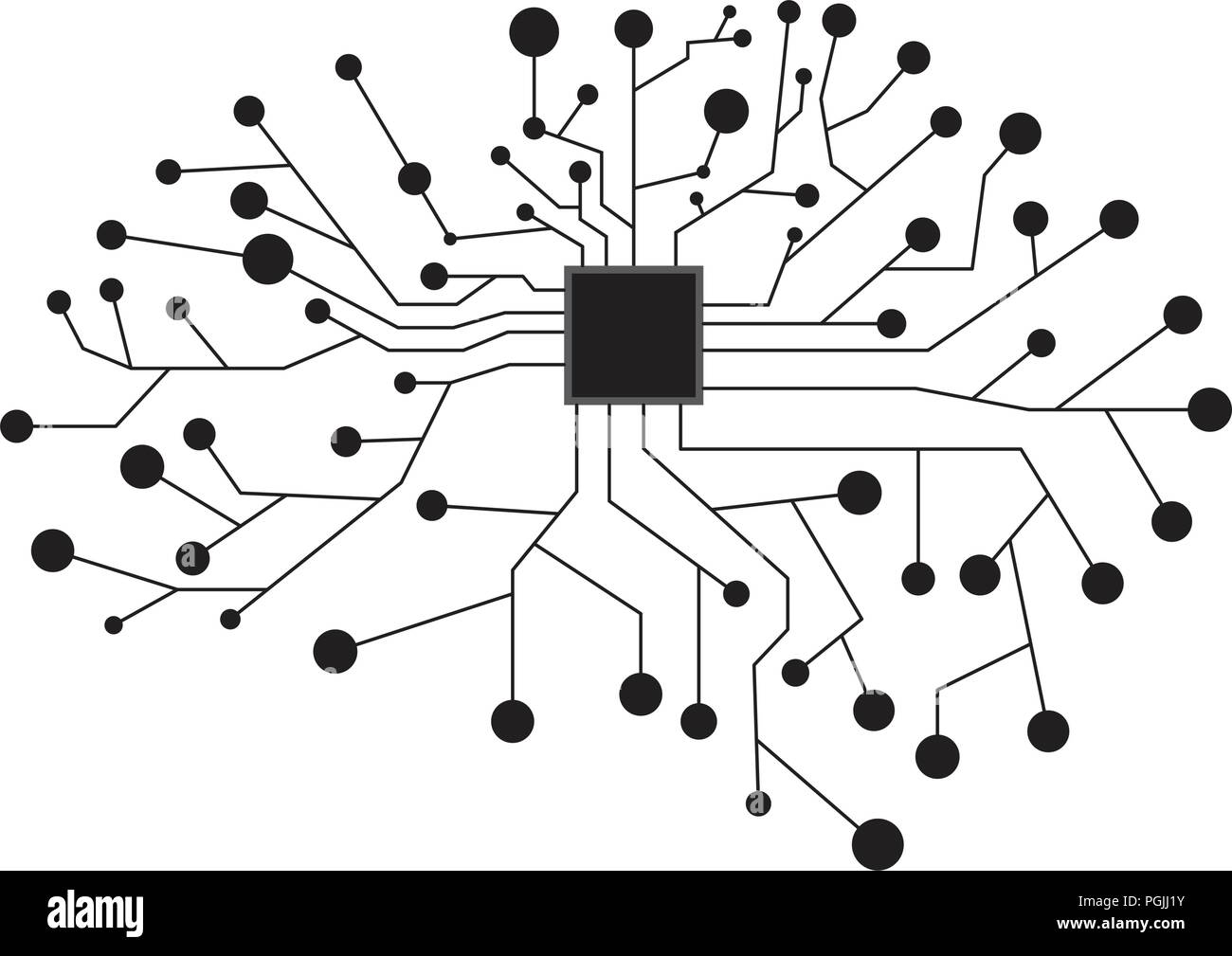 Image digital brain network Stock Vector Images - Alamy