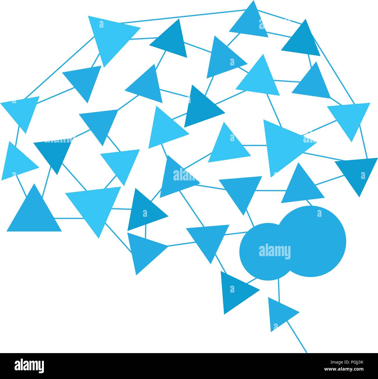 Isolated brain network icon. Artificial intelligence Stock Vector Image ...