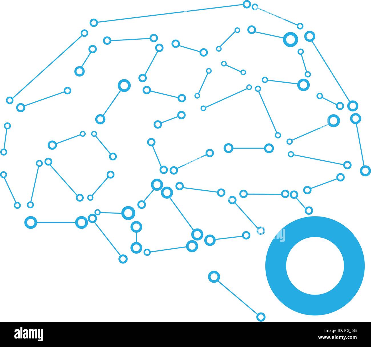 Isolated brain network icon. Artificial intelligence Stock Vector Image ...