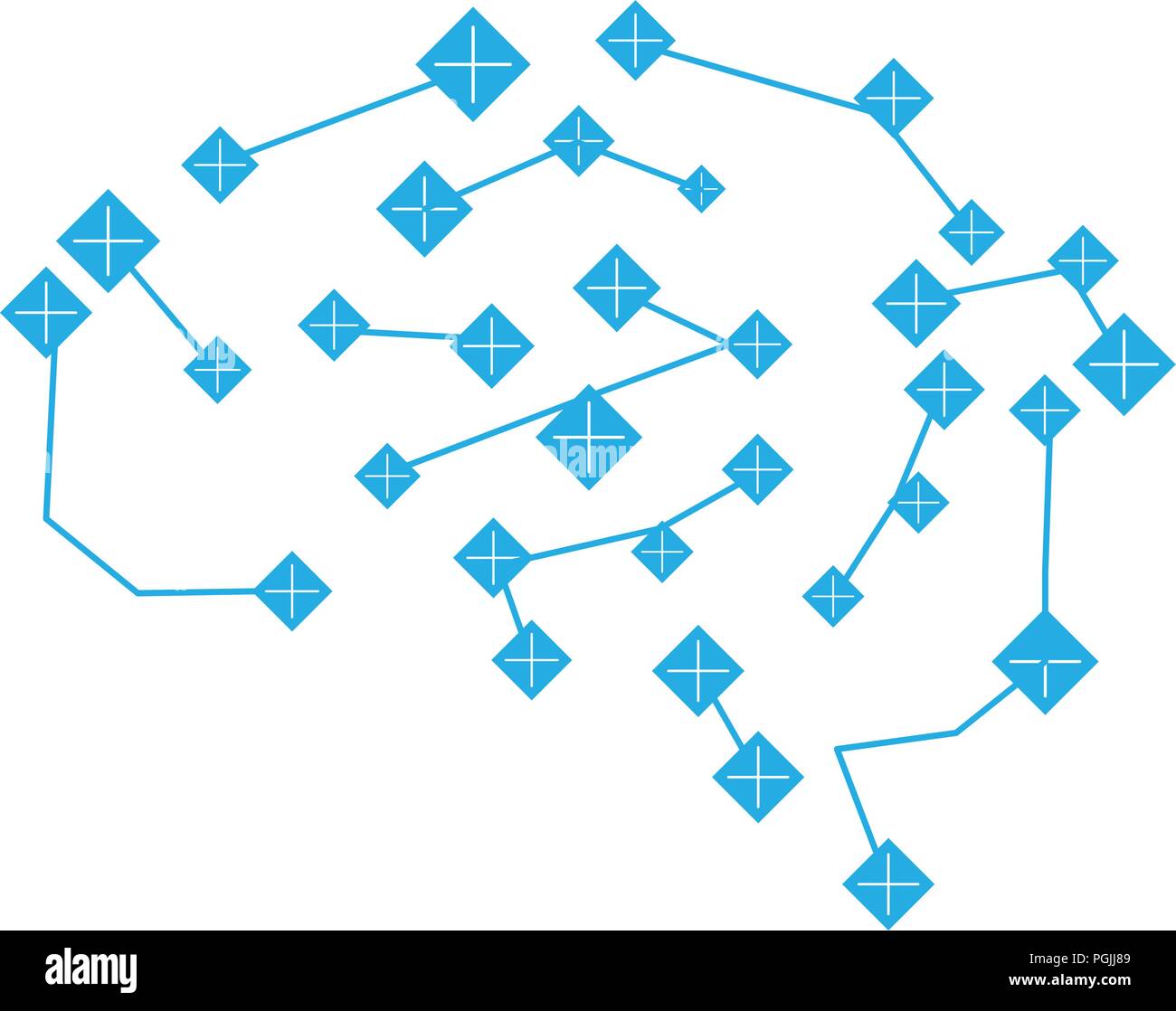 Isolated brain network icon. Artificial intelligence Stock Vector Image ...