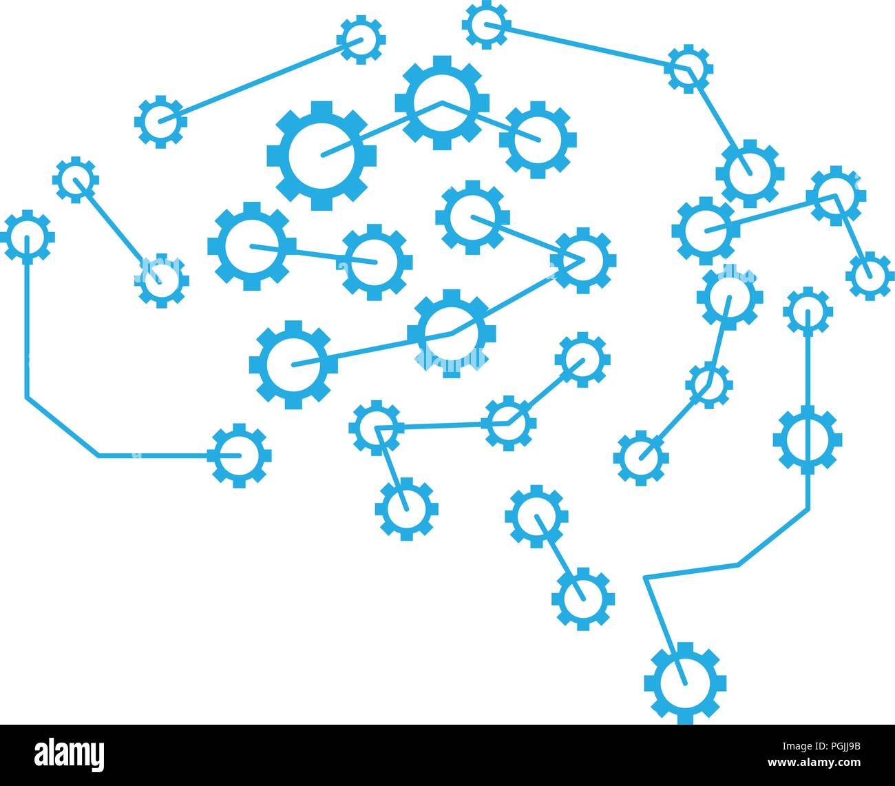 Isolated brain network icon. Artificial intelligence Stock Vector Image ...