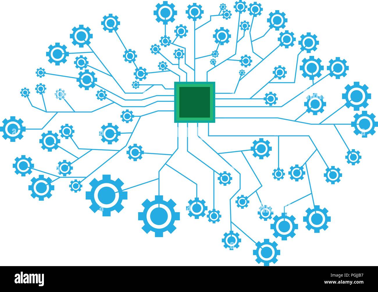 Isolated brain network icon. Artificial intelligence Stock Vector Image ...