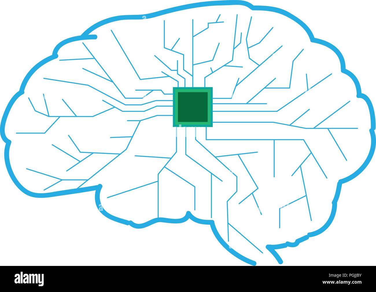 Isolated brain network icon. Artificial intelligence Stock Vector Image ...