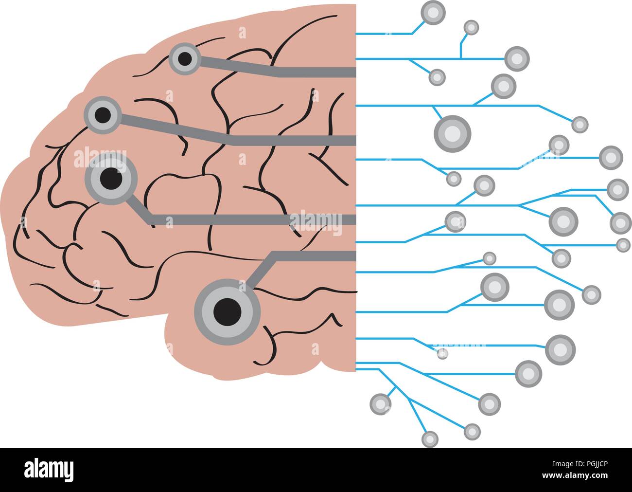 Isolated brain network icon. Artificial intelligence Stock Vector Image ...