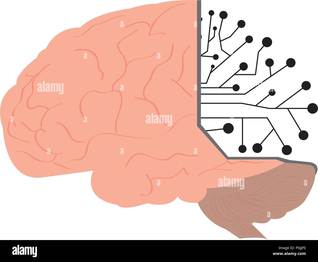 Isolated brain network icon. Artificial intelligence Stock Vector Image ...