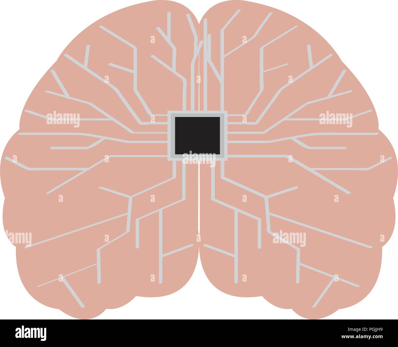 Isolated brain network icon. Artificial intelligence Stock Vector Image ...