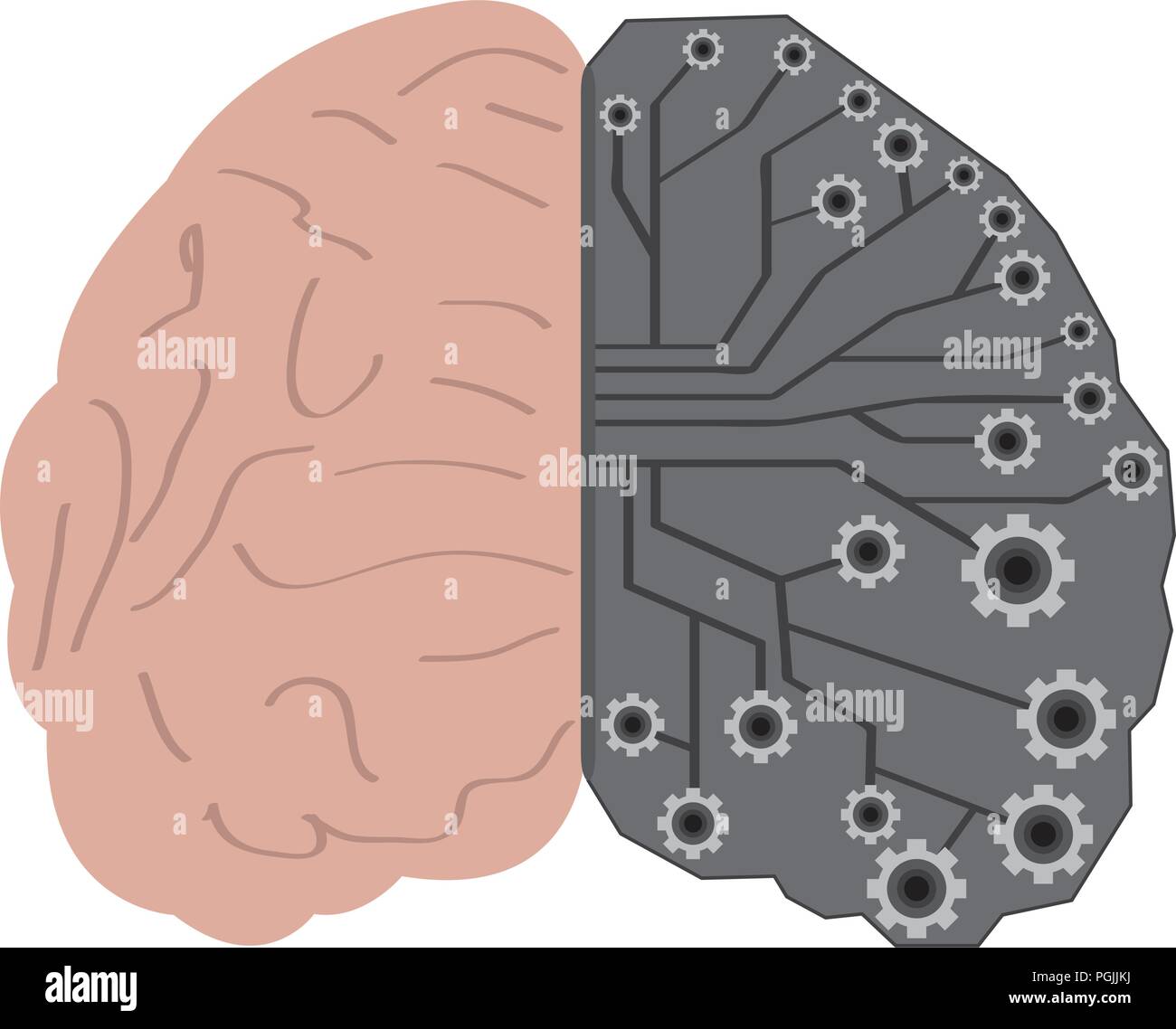 Isolated brain network icon. Artificial intelligence Stock Vector Image ...