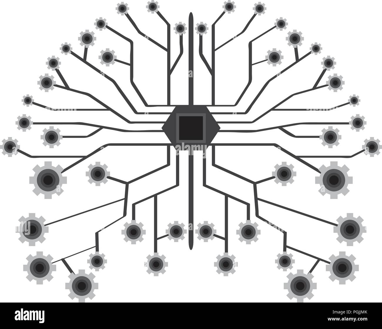 Isolated brain network icon. Artificial intelligence Stock Vector Image ...