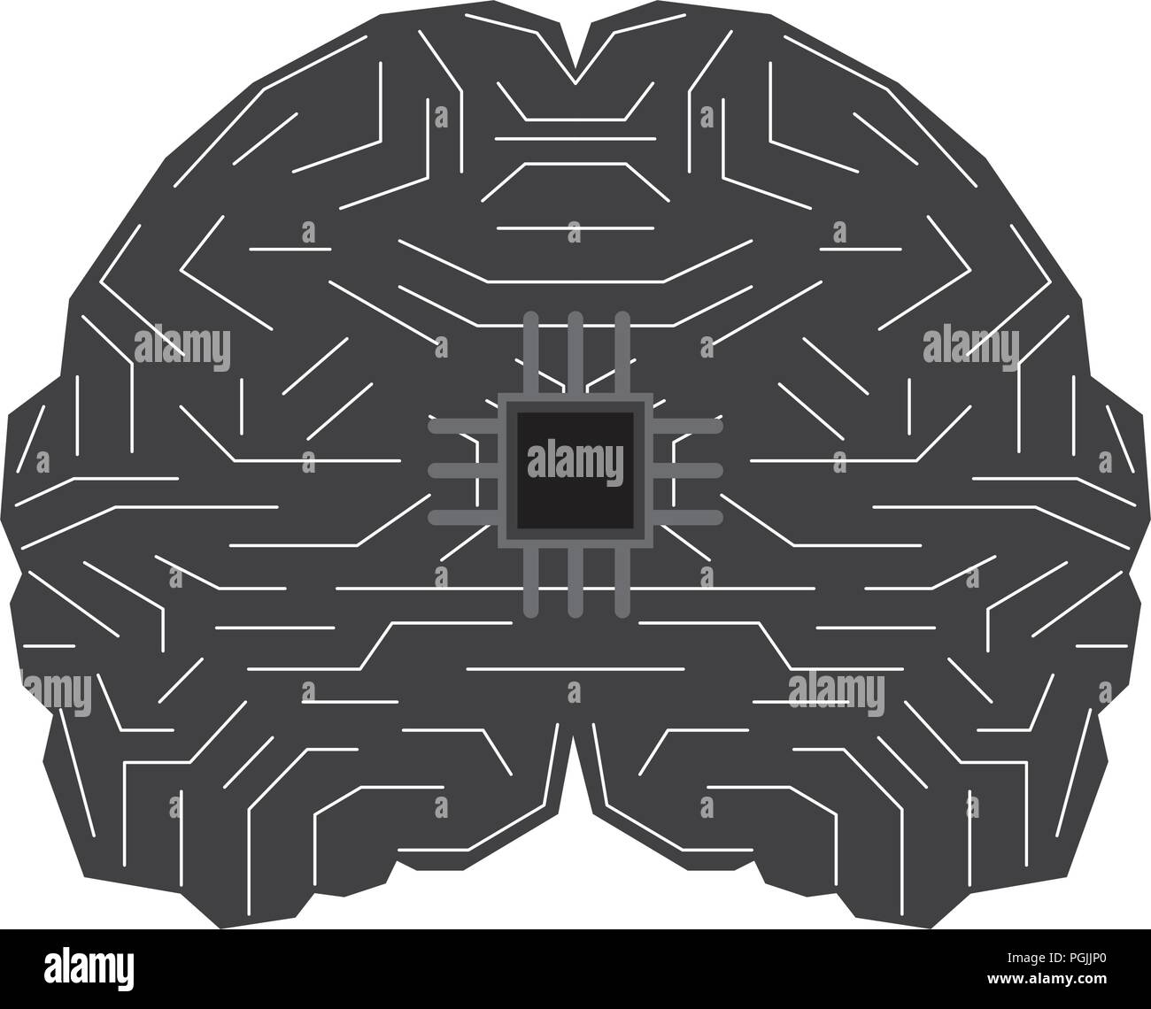 Isolated brain network icon. Artificial intelligence Stock Vector Image ...