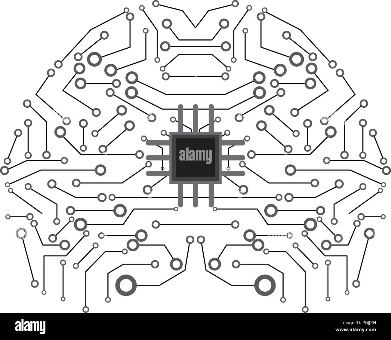 Isolated brain network icon. Artificial intelligence Stock Vector Image ...