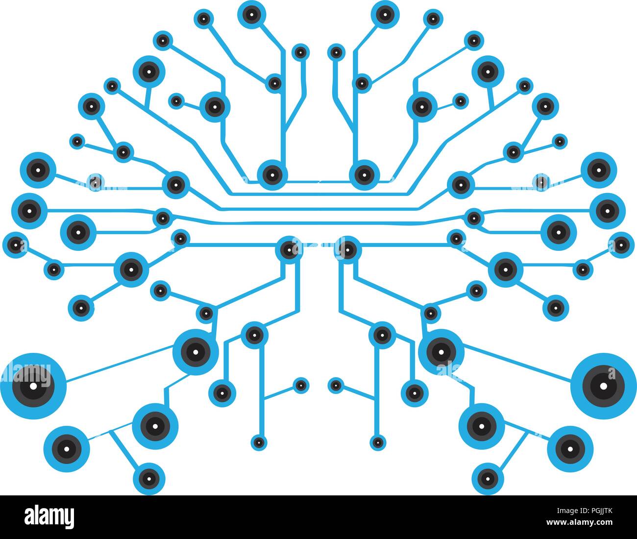 Isolated brain network icon. Artificial intelligence Stock Vector Image ...