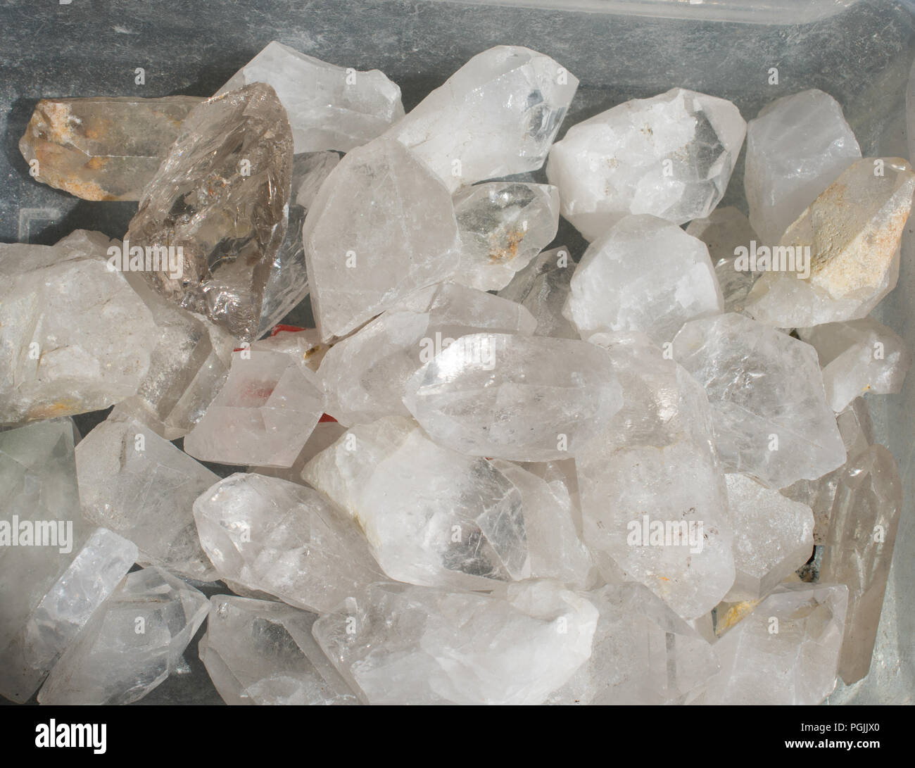 crystal quartz gem stone as natural mineral rock specimen Stock Photo ...