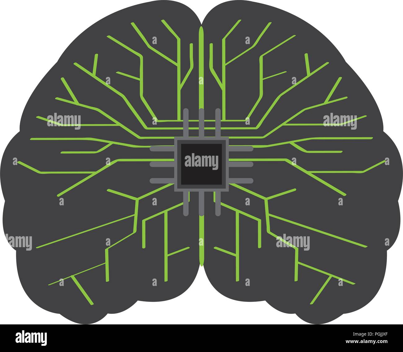 Isolated brain network icon. Artificial intelligence Stock Vector Image ...