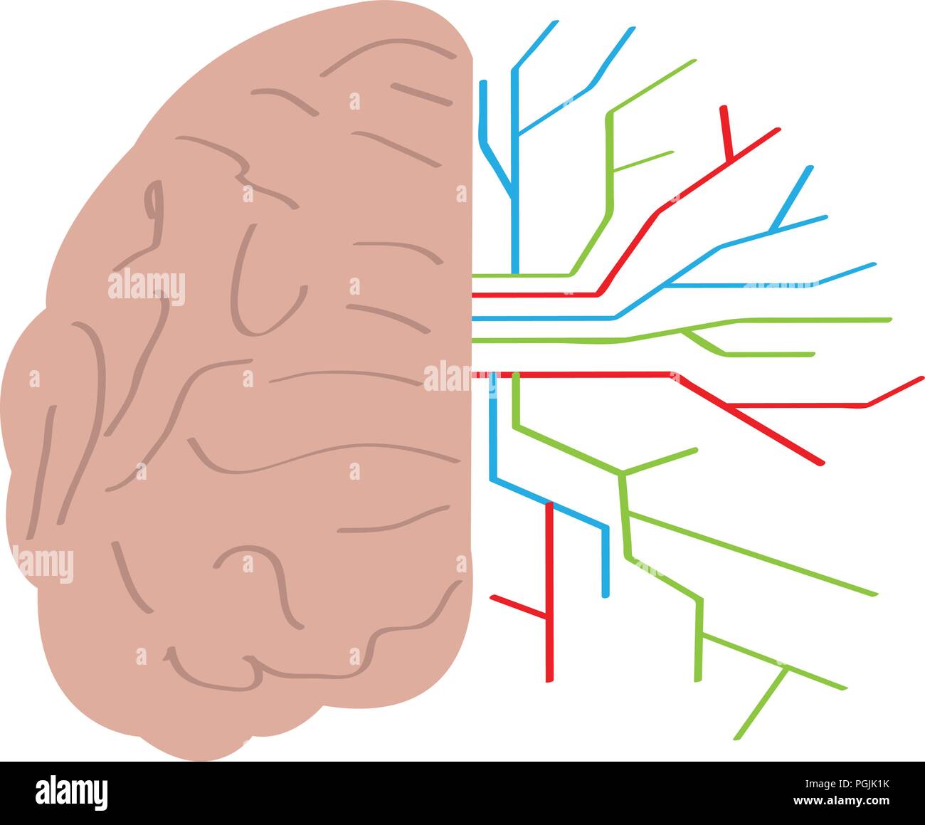 Isolated brain network icon. Artificial intelligence Stock Vector Image ...