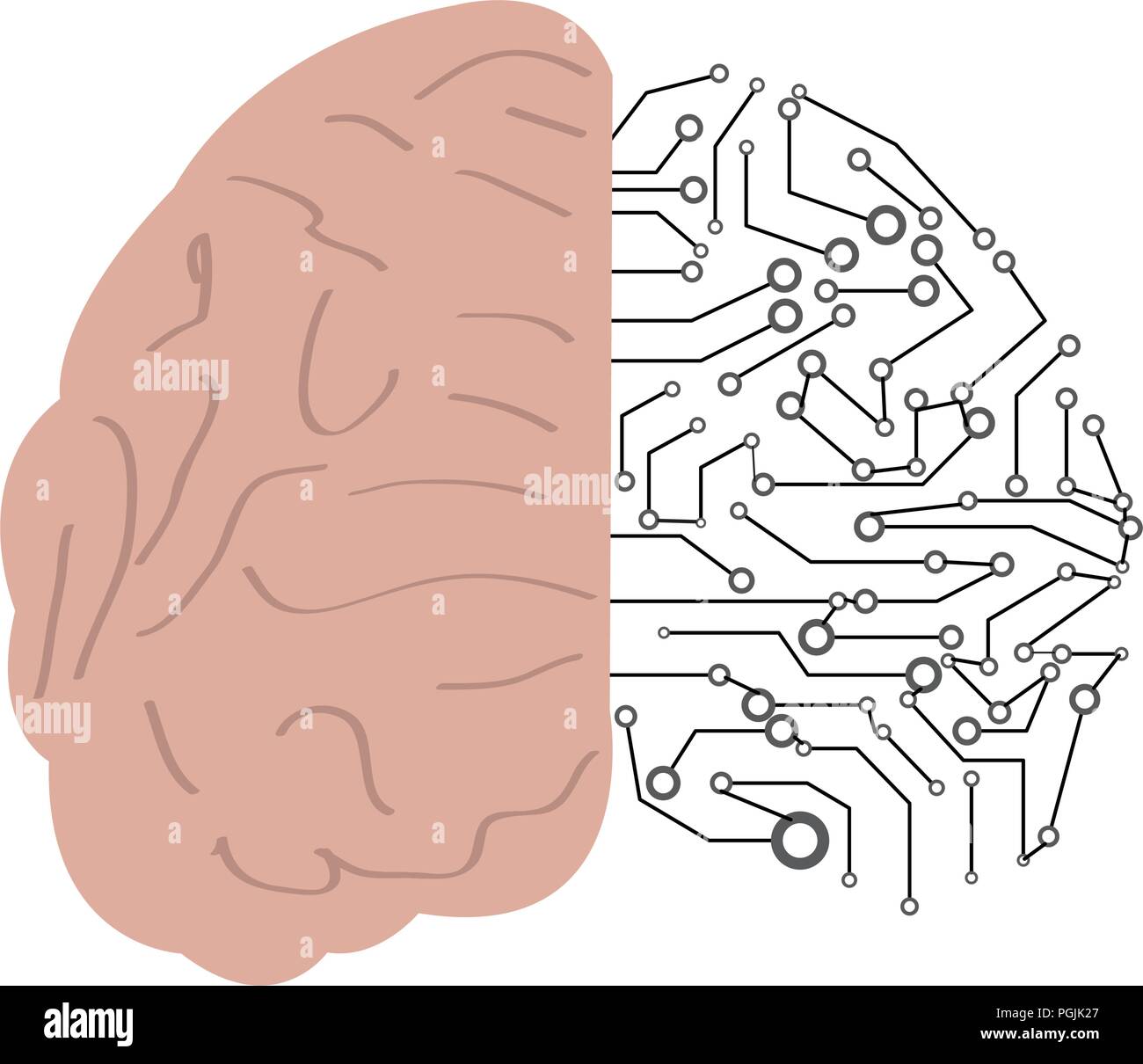 Isolated brain network icon. Artificial intelligence Stock Vector Image ...