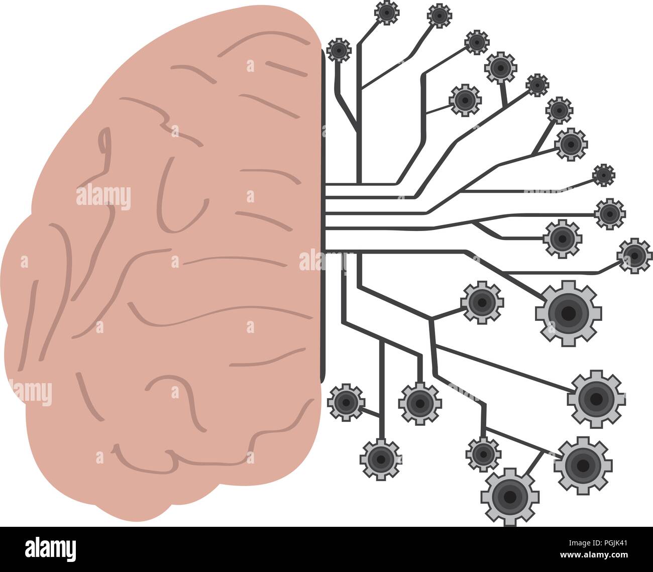 Isolated brain network icon. Artificial intelligence Stock Vector Image ...