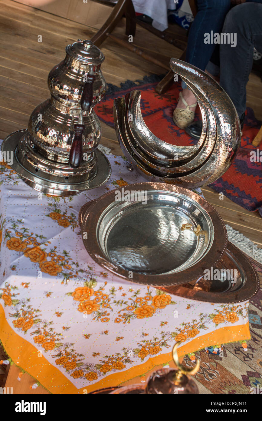 Taditional Turkish metal plates in the view Stock Photo - Alamy