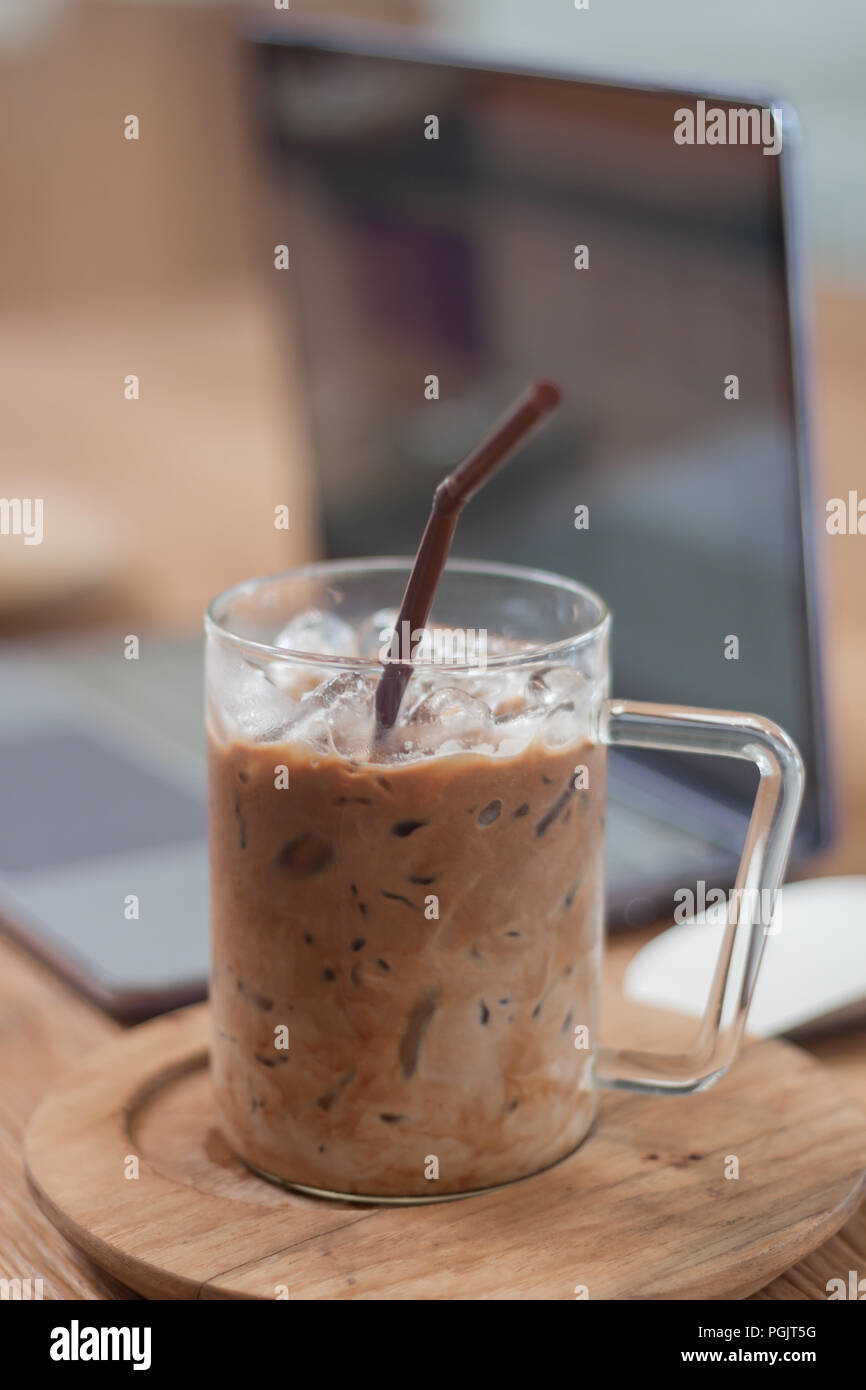 Iced coffee in coffee shop, stock photo Stock Photo - Alamy