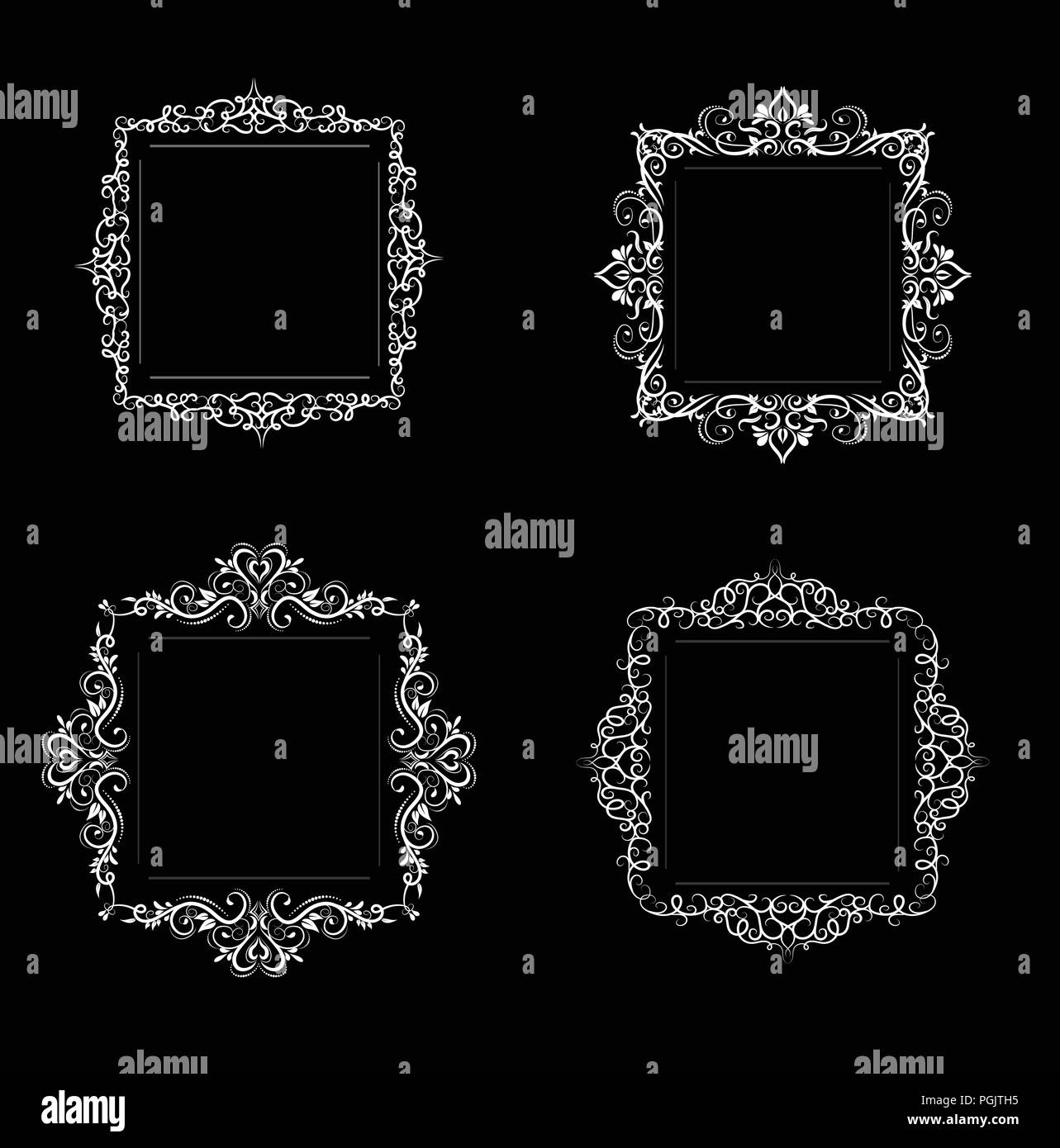 Vintage vector swirl frame set Stock Vector Image & Art - Alamy