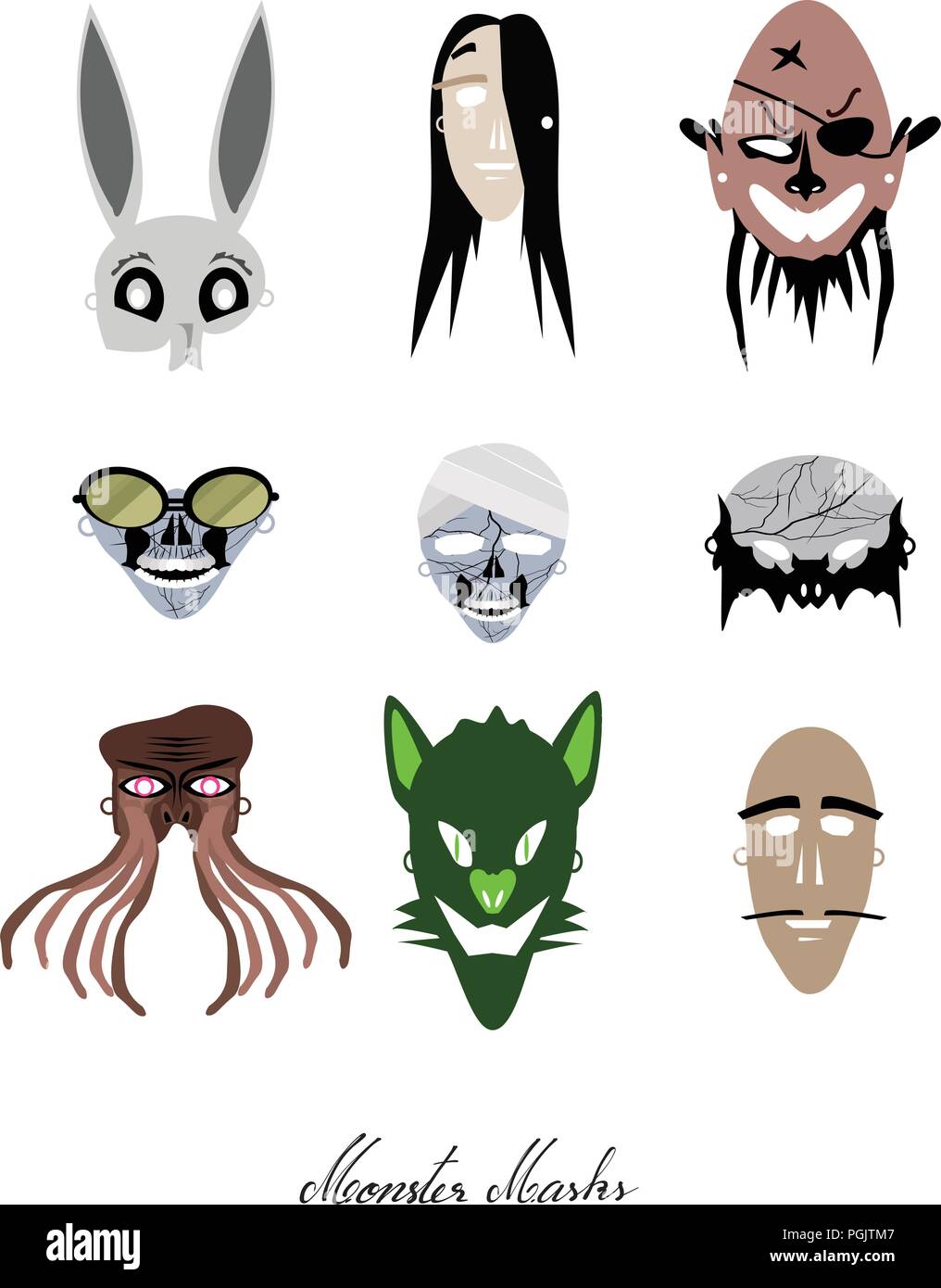 Holidays And Celebrations, Illustration Set of Demon, Monsters and ...