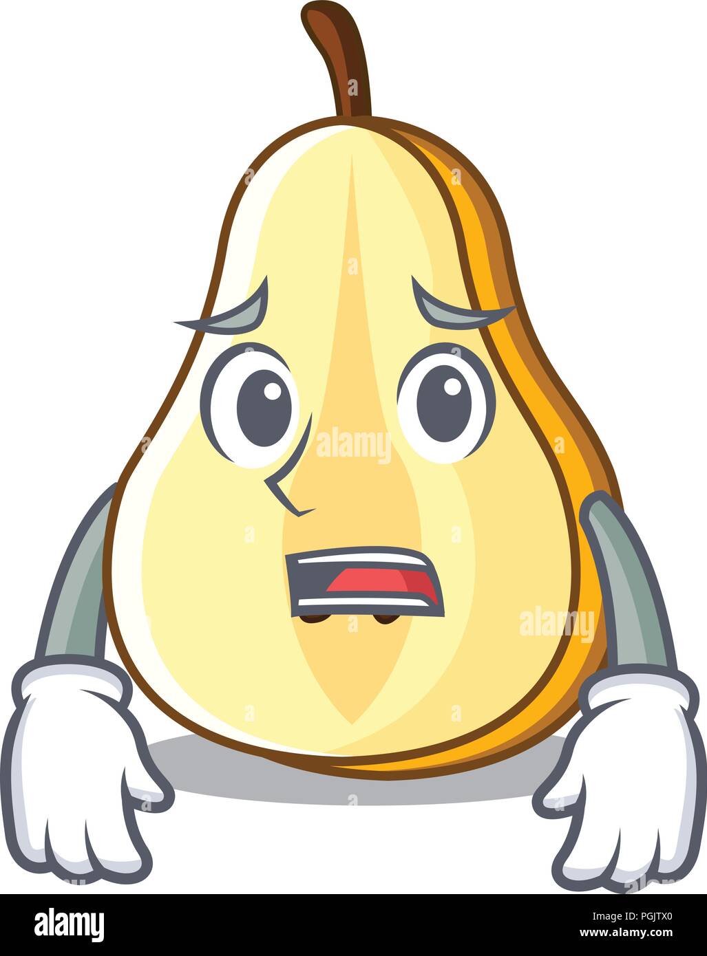 Afraid half of pear isolated on cartoon vector illustration Stock ...