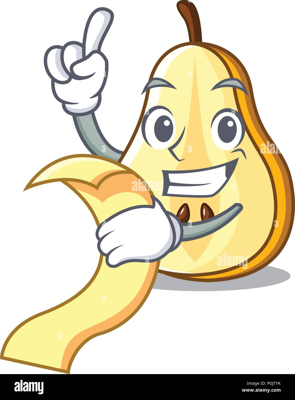 With menu half of pear isolated on cartoon vector illustration Stock ...