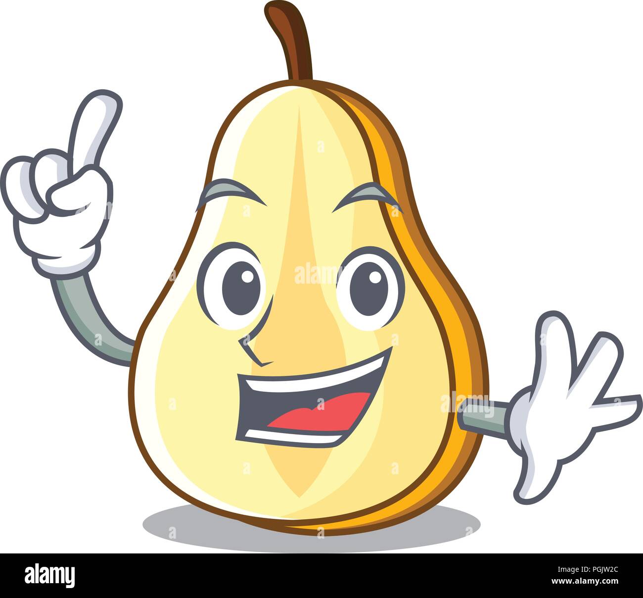 Finger sliced fresh juicy pear mascot cartoon vector illustration Stock ...