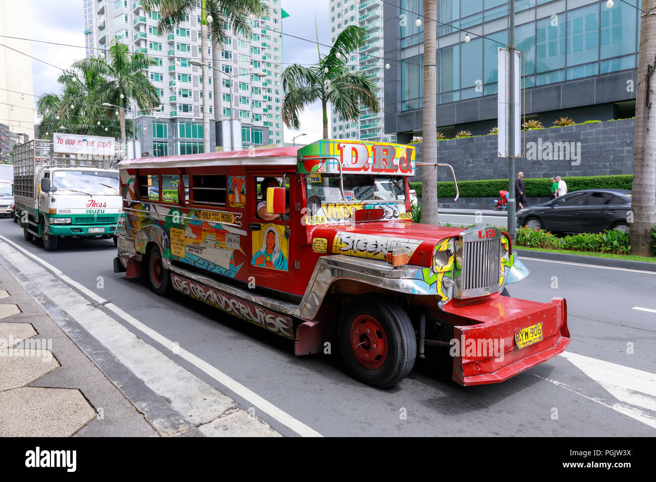 Manila, Philippines - Jul 14, 2018 : Jeepney, Philippines public ...