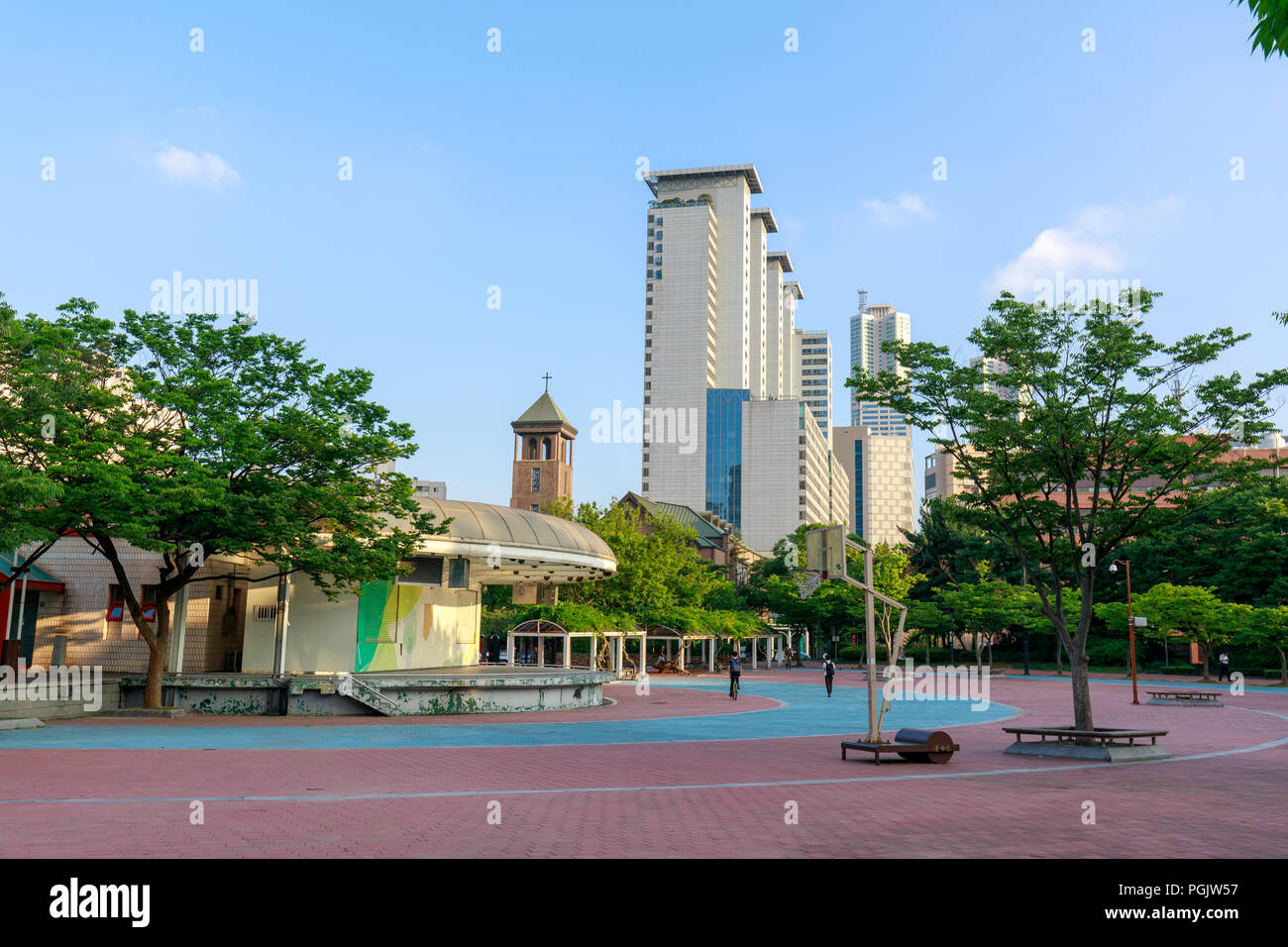 Seoul, South Korea - Jul 21, 2018 : Paris park scene in Mokdong ...