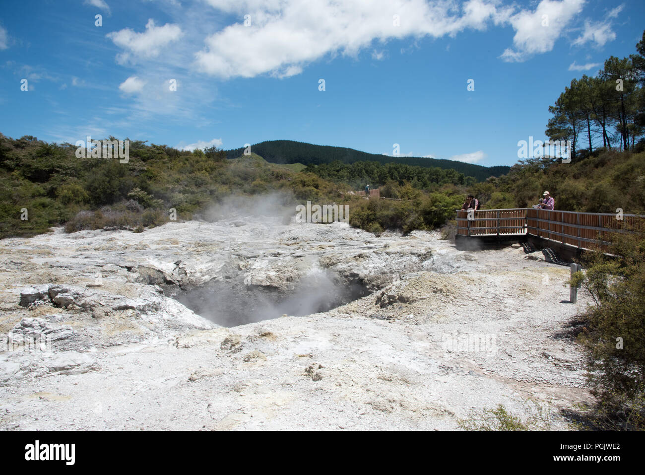 Rotorua,North Island,New Zealand-December 16,2016: Tourists viewing ...