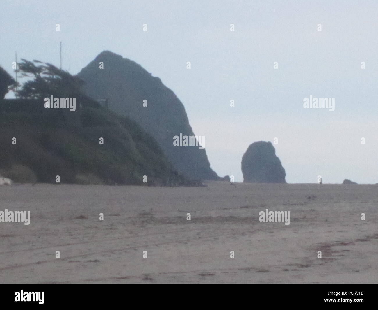 Haystack Rock from the South at Cannon Beach Oregon Stock Photo - Alamy