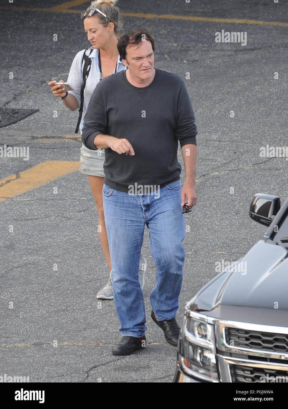 Director Quentin Tarantino spotted on the set of "Once Upon A Time In ...