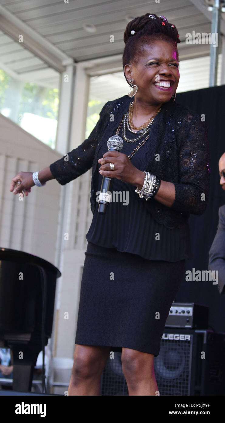 New York City, New York, USA. 25th Aug, 2018. Jazz vocalist CATHERINE ...