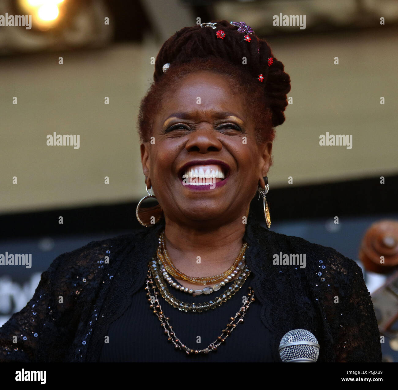 New York City, New York, USA. 25th Aug, 2018. Jazz vocalist CATHERINE ...