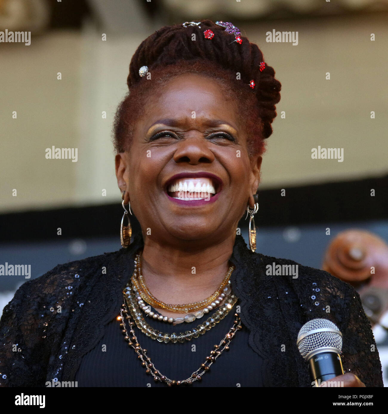 New York City, New York, USA. 25th Aug, 2018. Jazz vocalist CATHERINE ...
