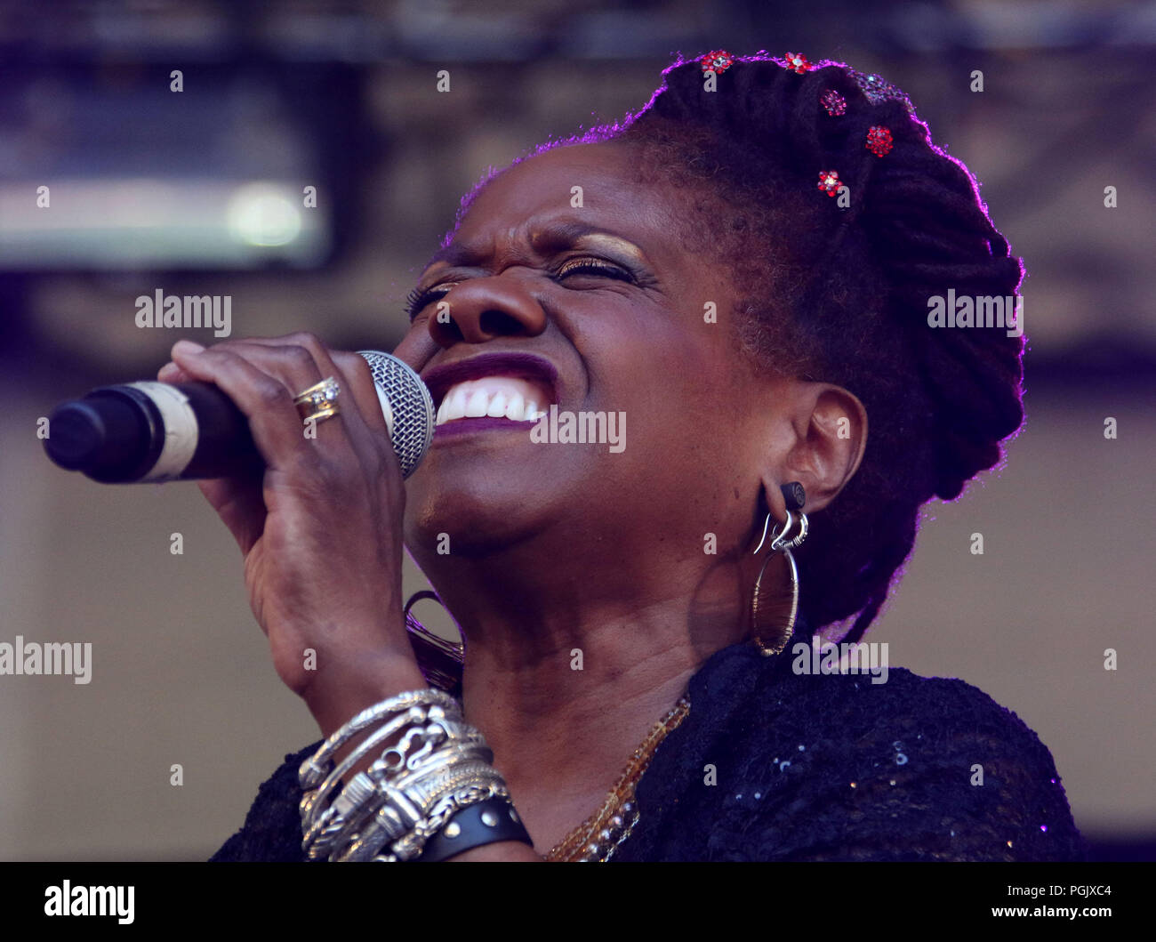 New York City, New York, USA. 25th Aug, 2018. Jazz vocalist CATHERINE ...