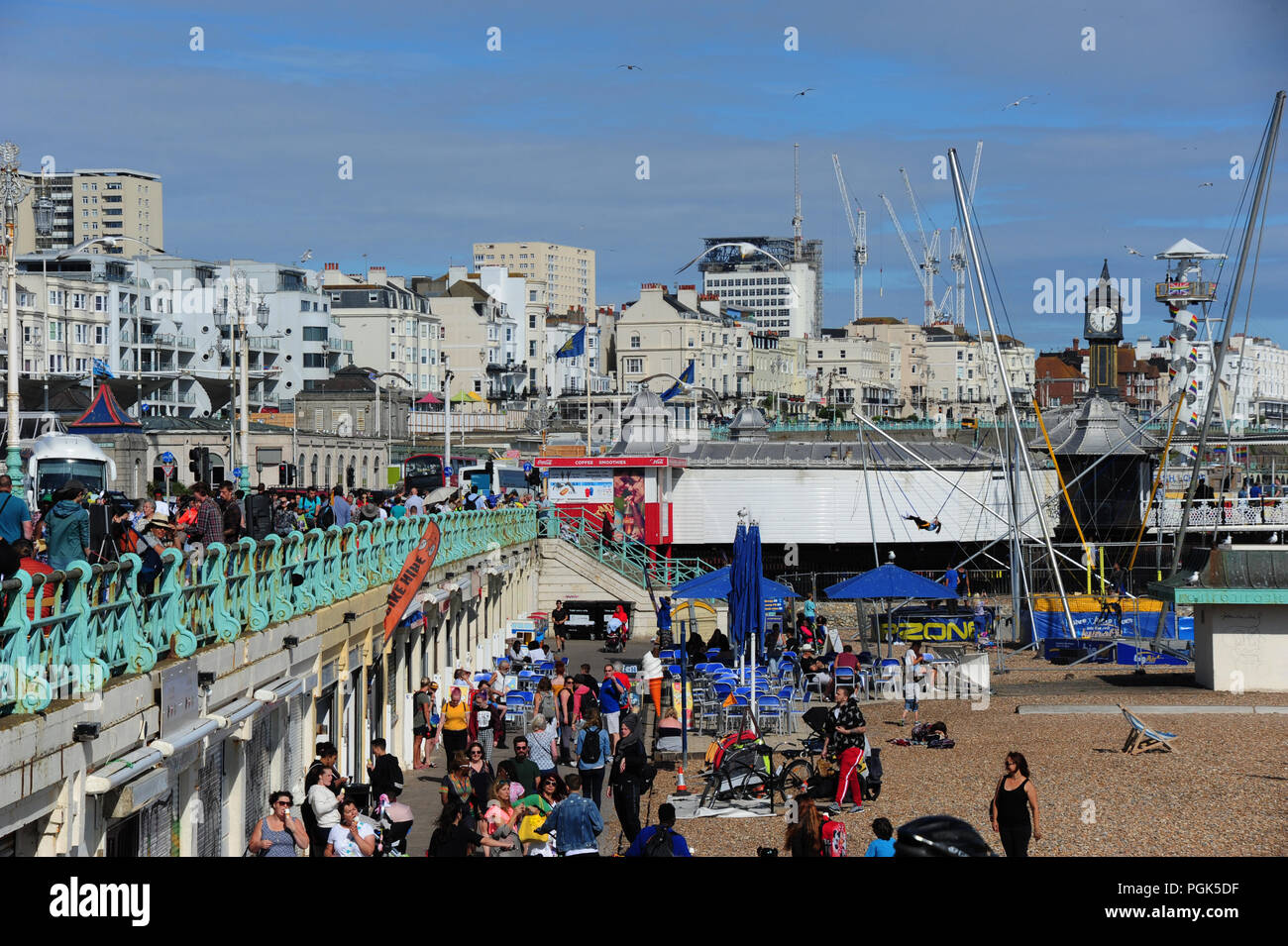 View from the waterfront in Brighton in the south of England on the ...