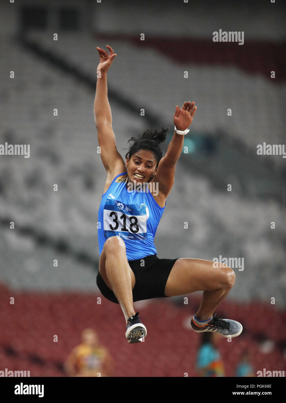 Jakarta. 27th Aug, 2018. Neena Varakil of India competes during the ...