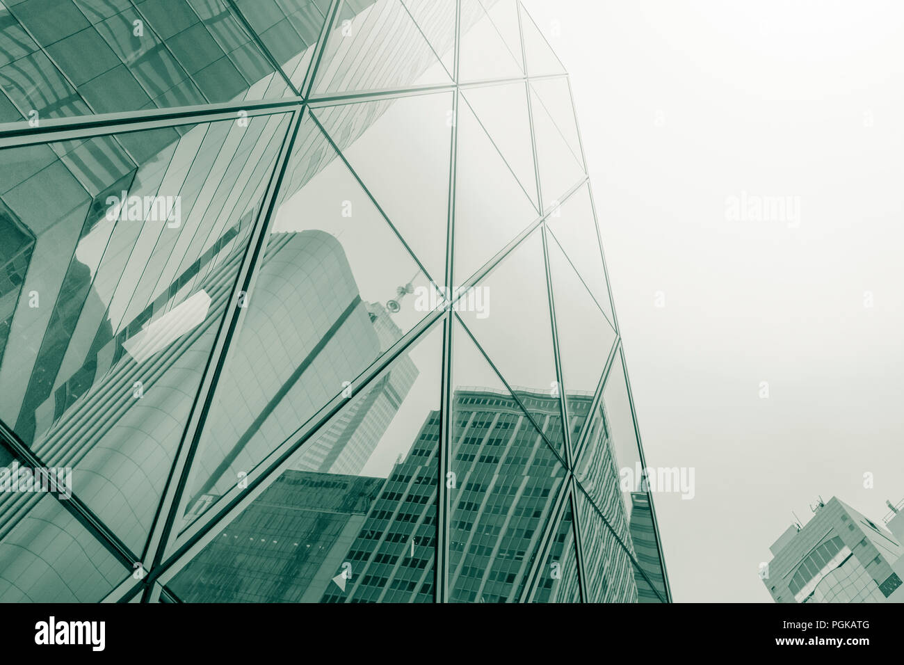 commercial building in Hong Kong with green color Stock Photo - Alamy